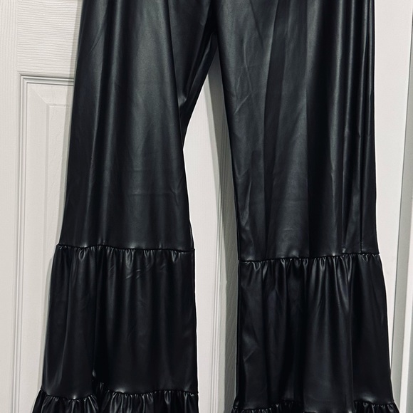 vamp | Pants & Jumpsuits | Vamp Tiered Bell Bottoms Faux Leather Nwt ...